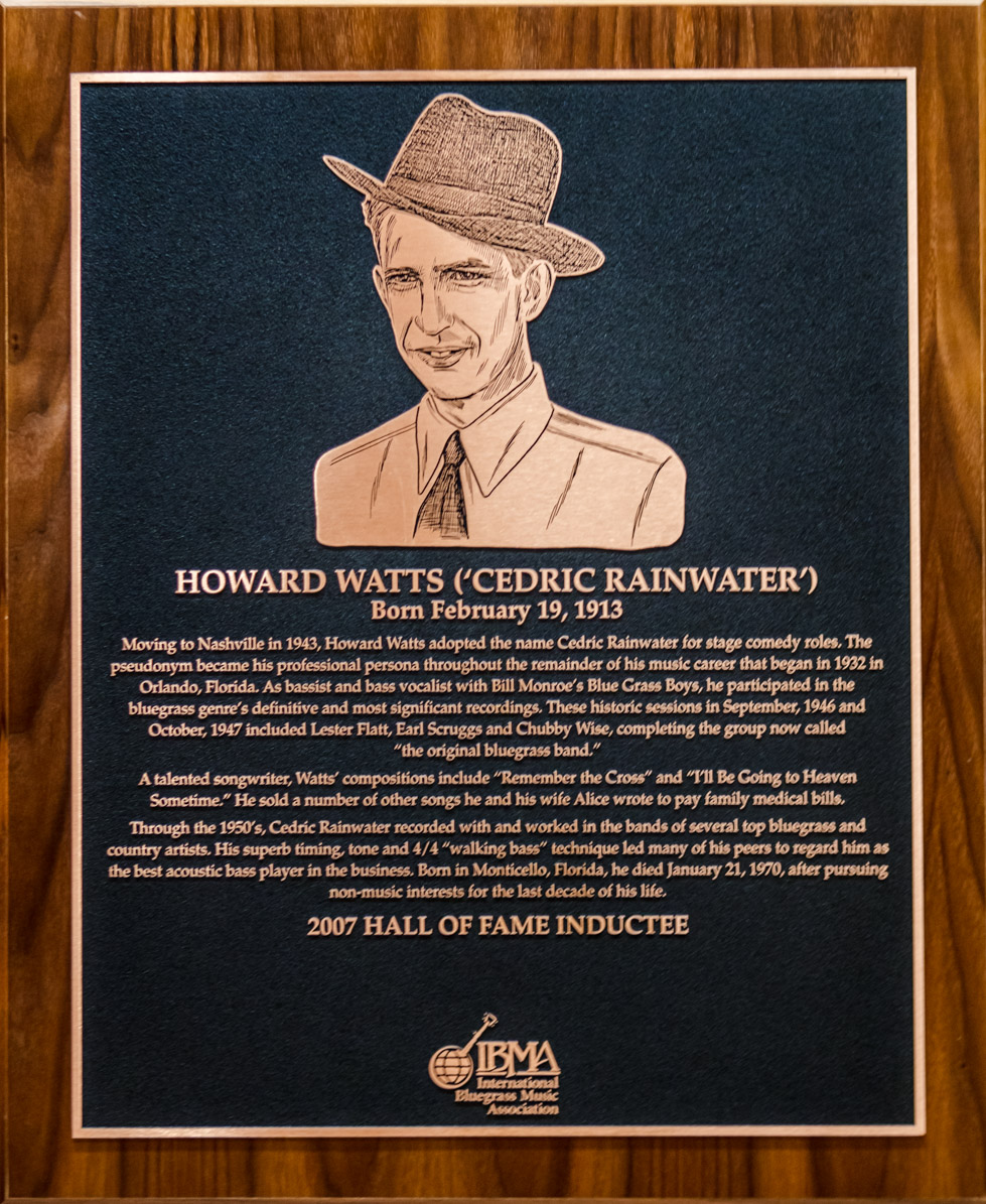 Howard Staton “Cedric Rainwater” Watts - Bluegrass Music Hall of Fame ...